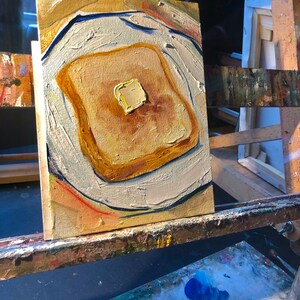 Toast Painting Original Oil Painting Bread Painting Toast Wall - Etsy