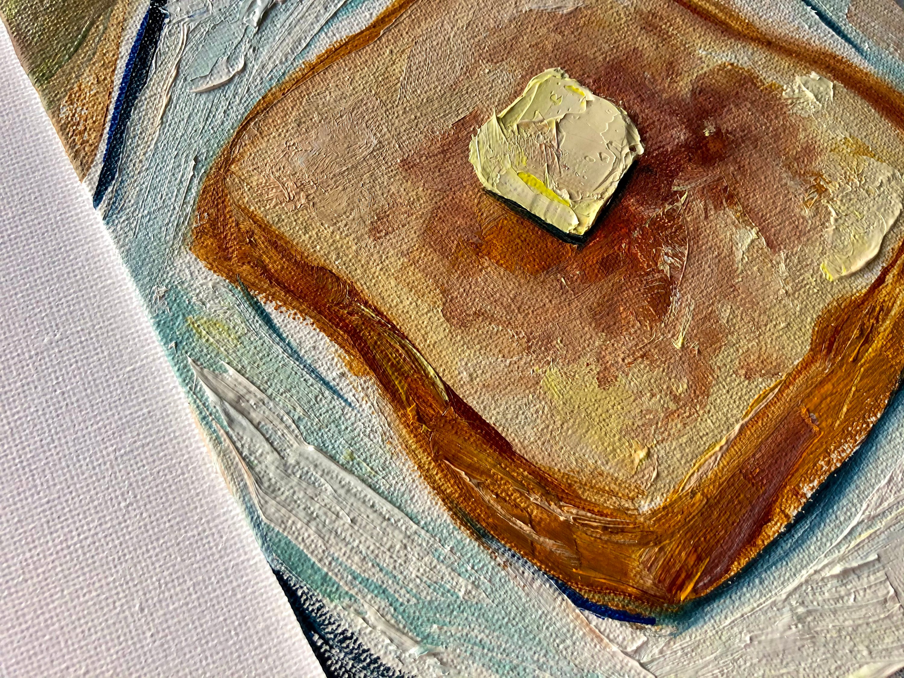 Toast Painting Original Oil Painting Bread Painting Toast Wall - Etsy UK