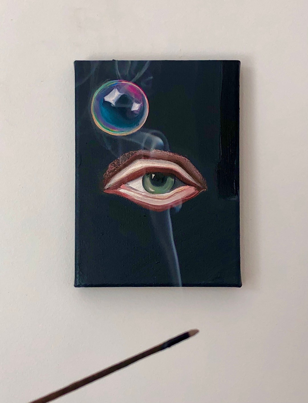 Impasto Oil Painting: Eye Original Art, 5x7'' Canvas - Etsy