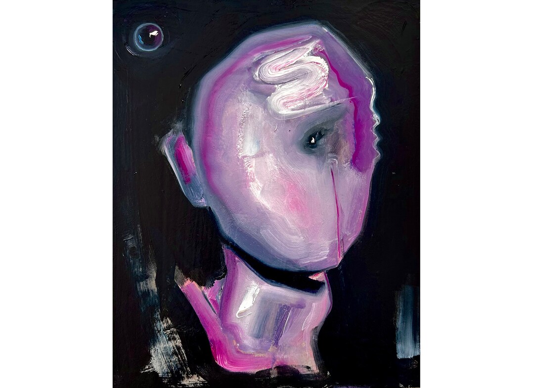 Horror Original Painting Dark Wall Art Faceless Portrait Spooky ...