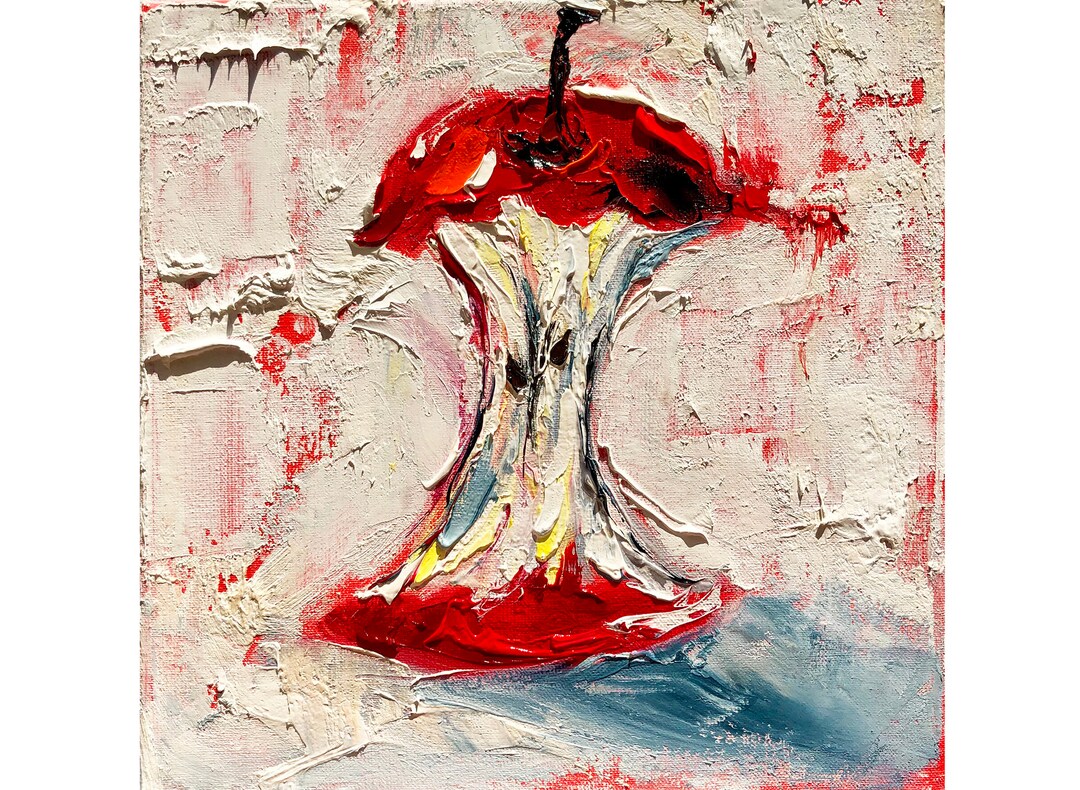 Apple Painting Original Apple Painting Impasto Art Food Painting Fruit ...