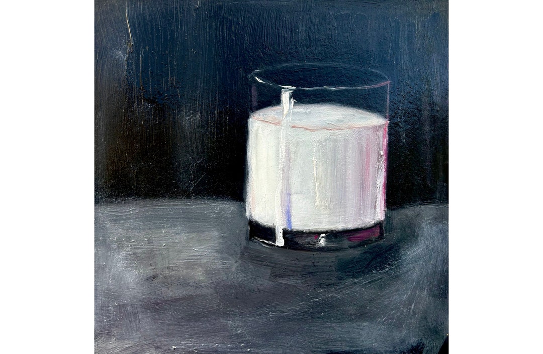 Glass of Milk Painting Original Art Milk Painting Glass Painting ...
