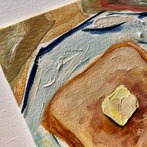 Toast Painting Original Oil Painting Bread Painting Toast Wall - Etsy