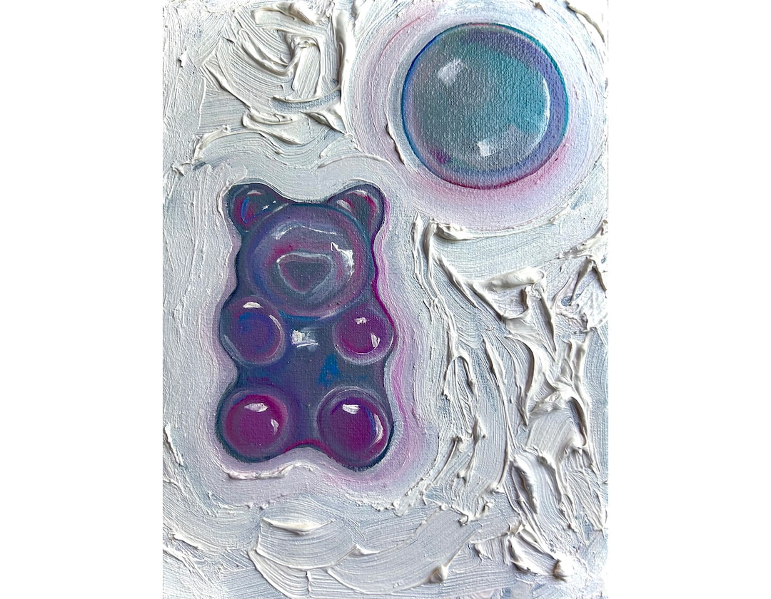 Gummy Bear Painting Original Candy Painting Gummy Bear Wall - Etsy