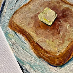 Toast Painting Original Oil Painting Bread Painting Toast Wall - Etsy