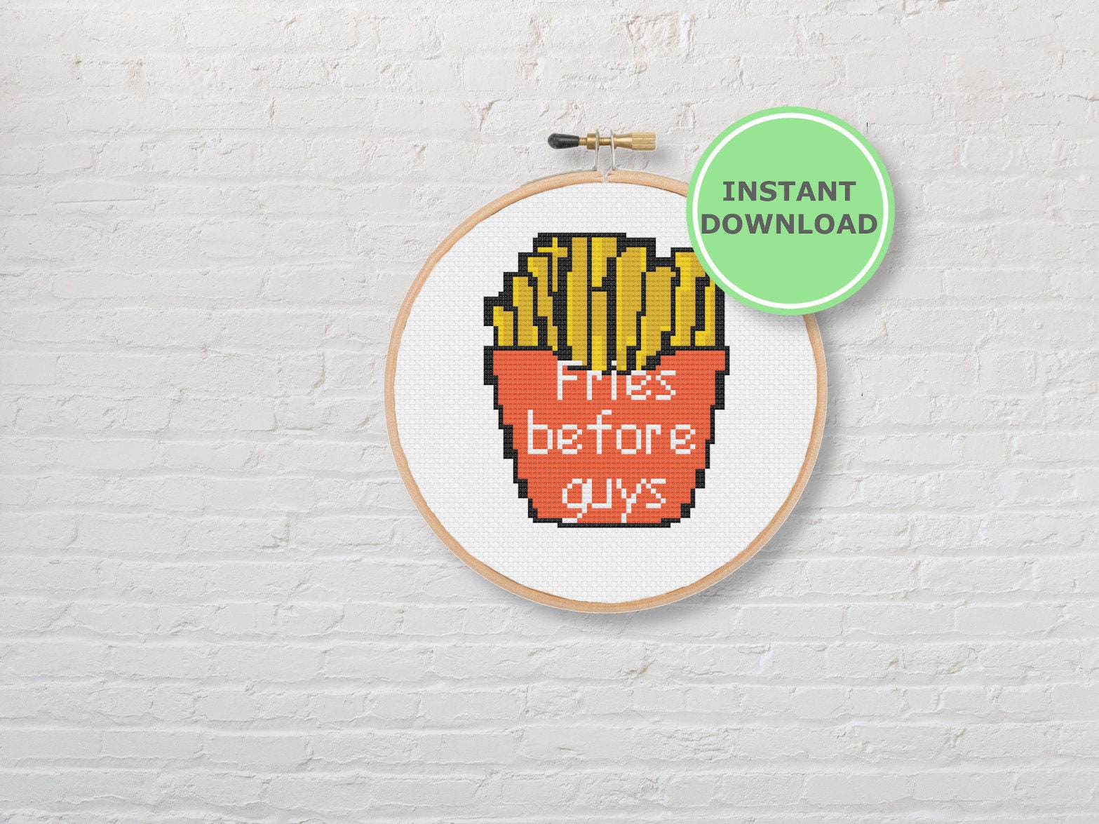 Fries Before Guys Cross Stitch Pattern Easy Counted Cross - Etsy