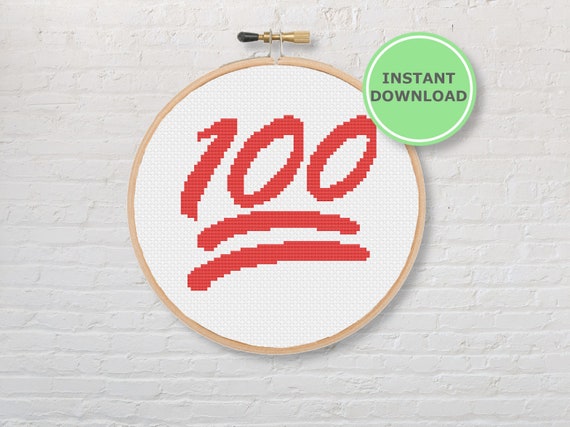 100 emoji cross stitch pattern Easy Counted cross stitch | Etsy