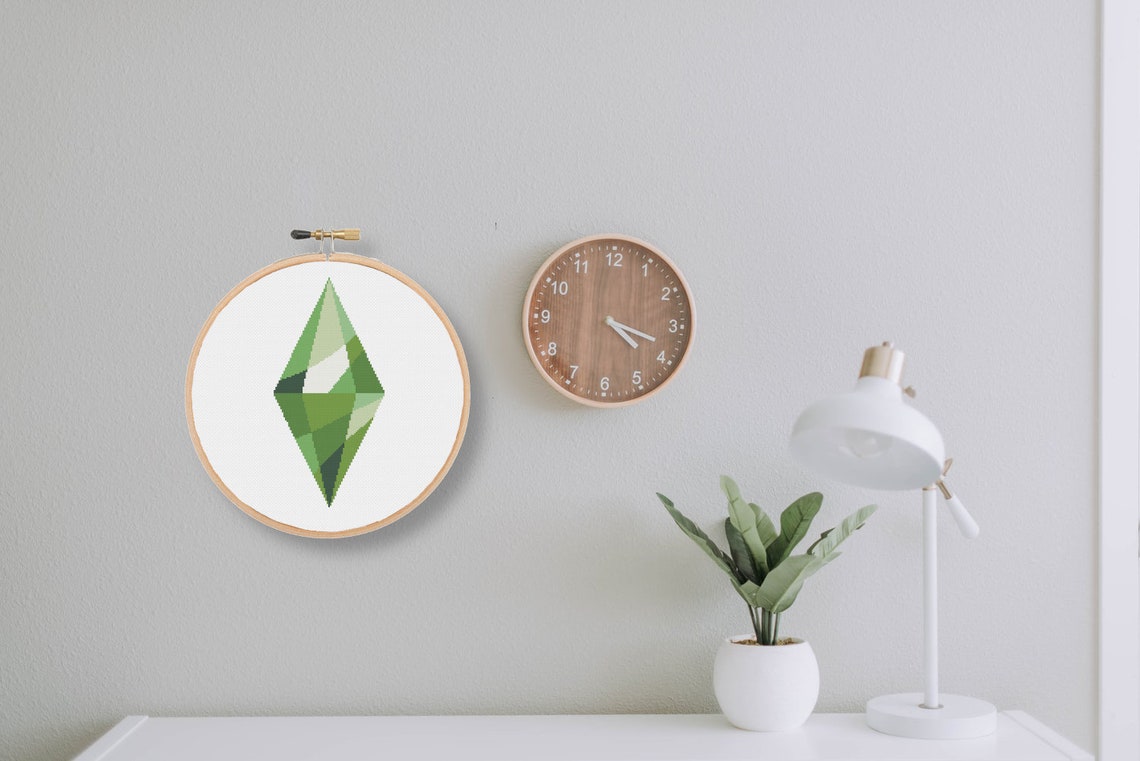 Plumbob Sims 4 Cross Stitch Pattern| Easy Counted Cross Stitch ...
