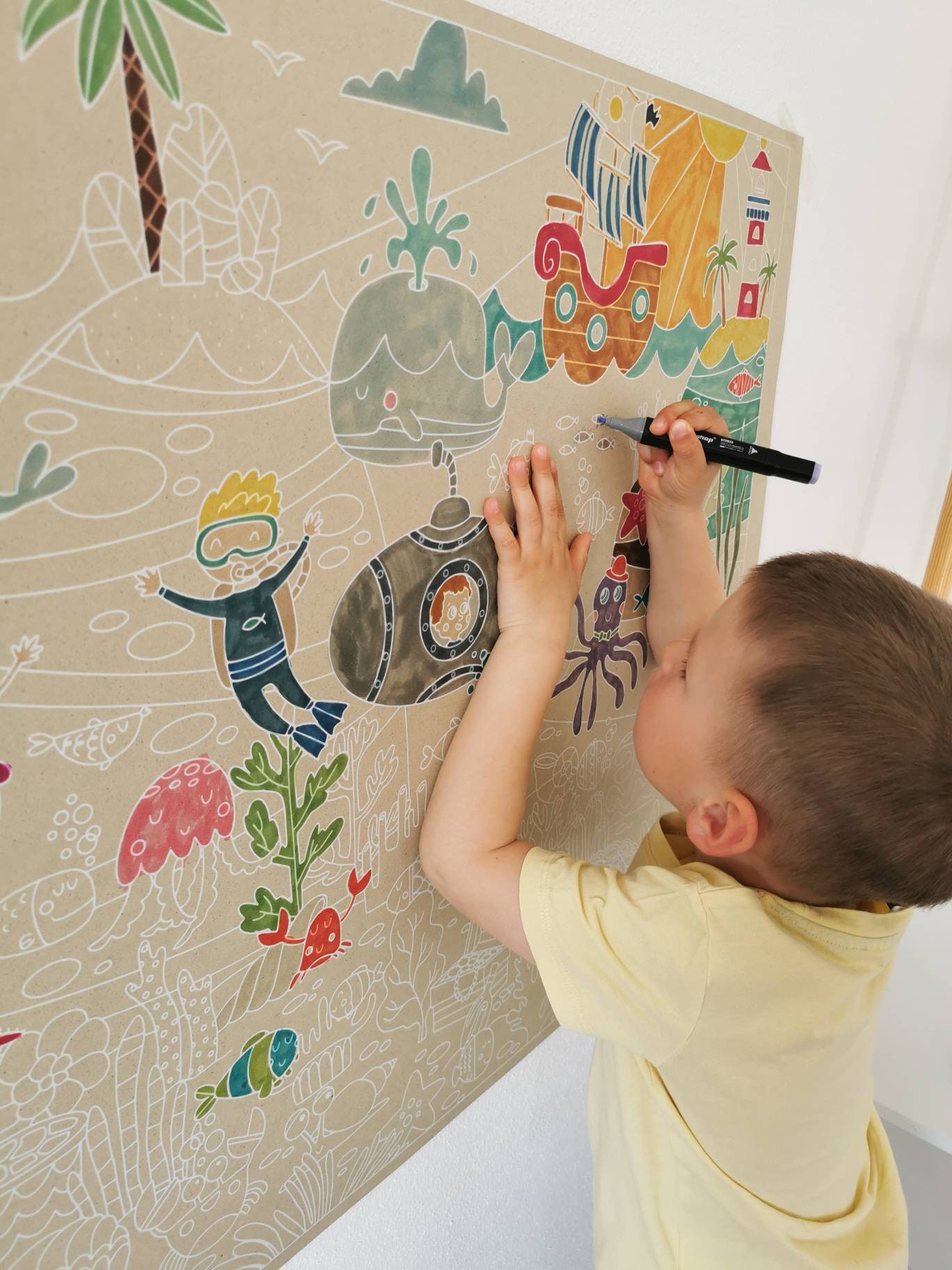 Set of 4 Giant Coloring Posters, Coloring Page, Large Children's ...