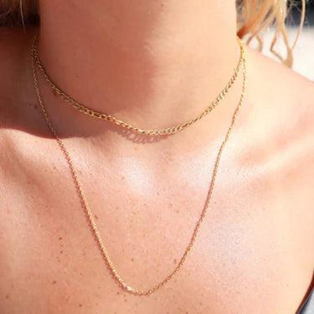 Minimalist Gold Loop Chain Necklace (adjustable, Nickel-free) - Etsy