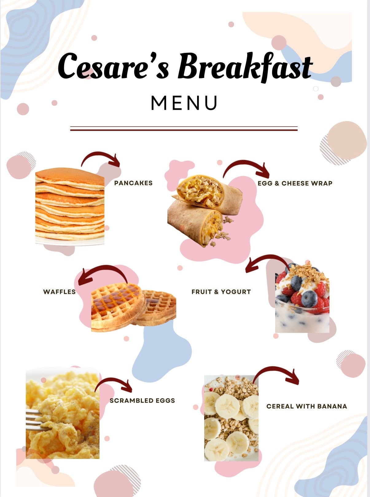 Toddler Breakfast, Lunch & Dinner Menu - Etsy