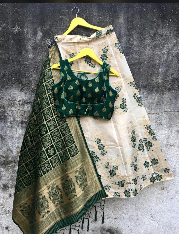 Indian lehenga choli printed skirt designer brocade skirt | Etsy