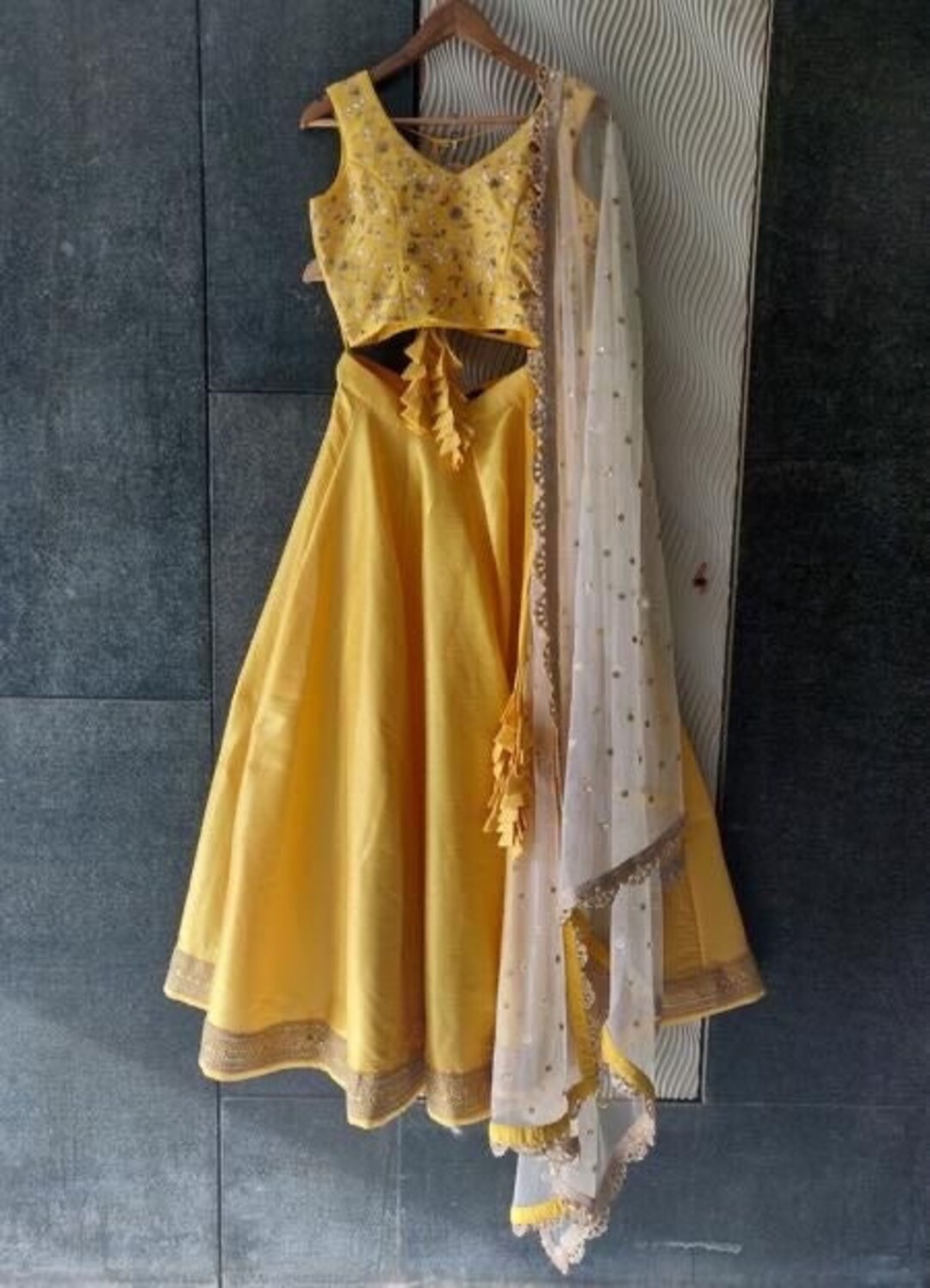 Yellow Lehenga Choli for Haldi Ceremony Bridesmaid Lengha Ethnic Indian ...