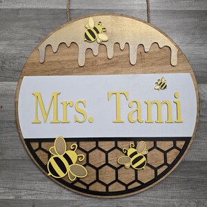 Custom Bumble Bee Nursery Sign, Bee Name Sign, Girl Nursery Sign, Baby ...