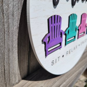 Sit Relax Enjoy Welcome Sign, Housewarming Gift, Lawn Chair Welcome ...