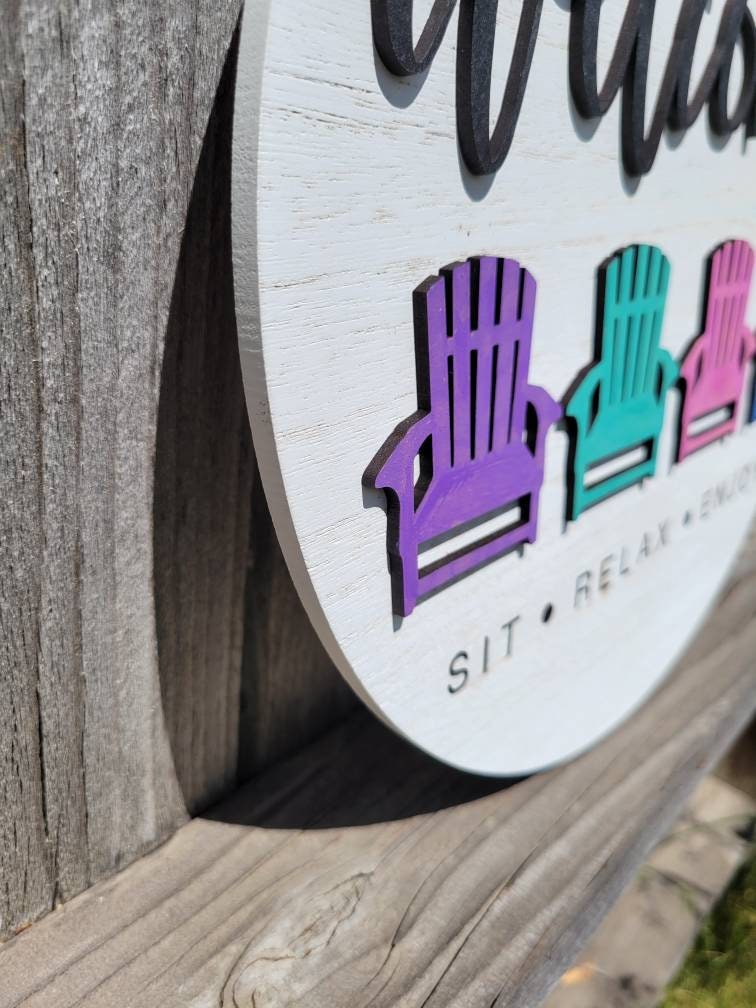 Sit Relax Enjoy Welcome Sign Housewarming Gift Lawn Chair | Etsy