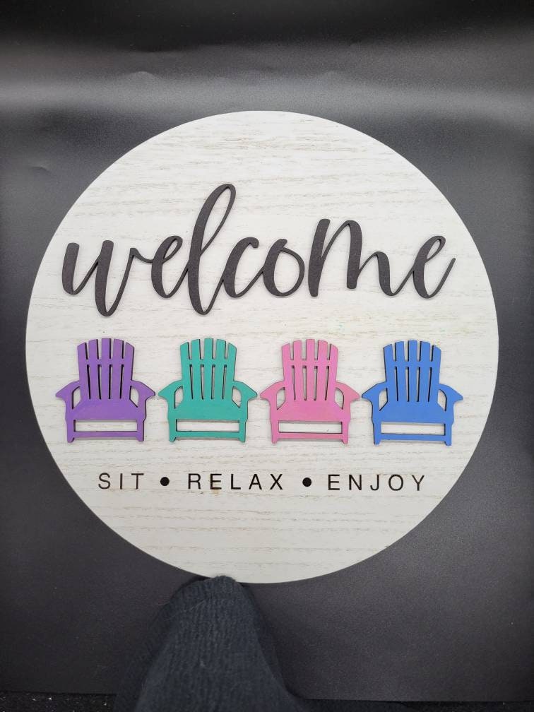 Sit Relax Enjoy Welcome Sign Housewarming Gift Lawn Chair | Etsy
