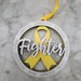 Bone Cancer Fighter Ornament, Cancer Ribbon Survivor Ornament, Sarcoma ...