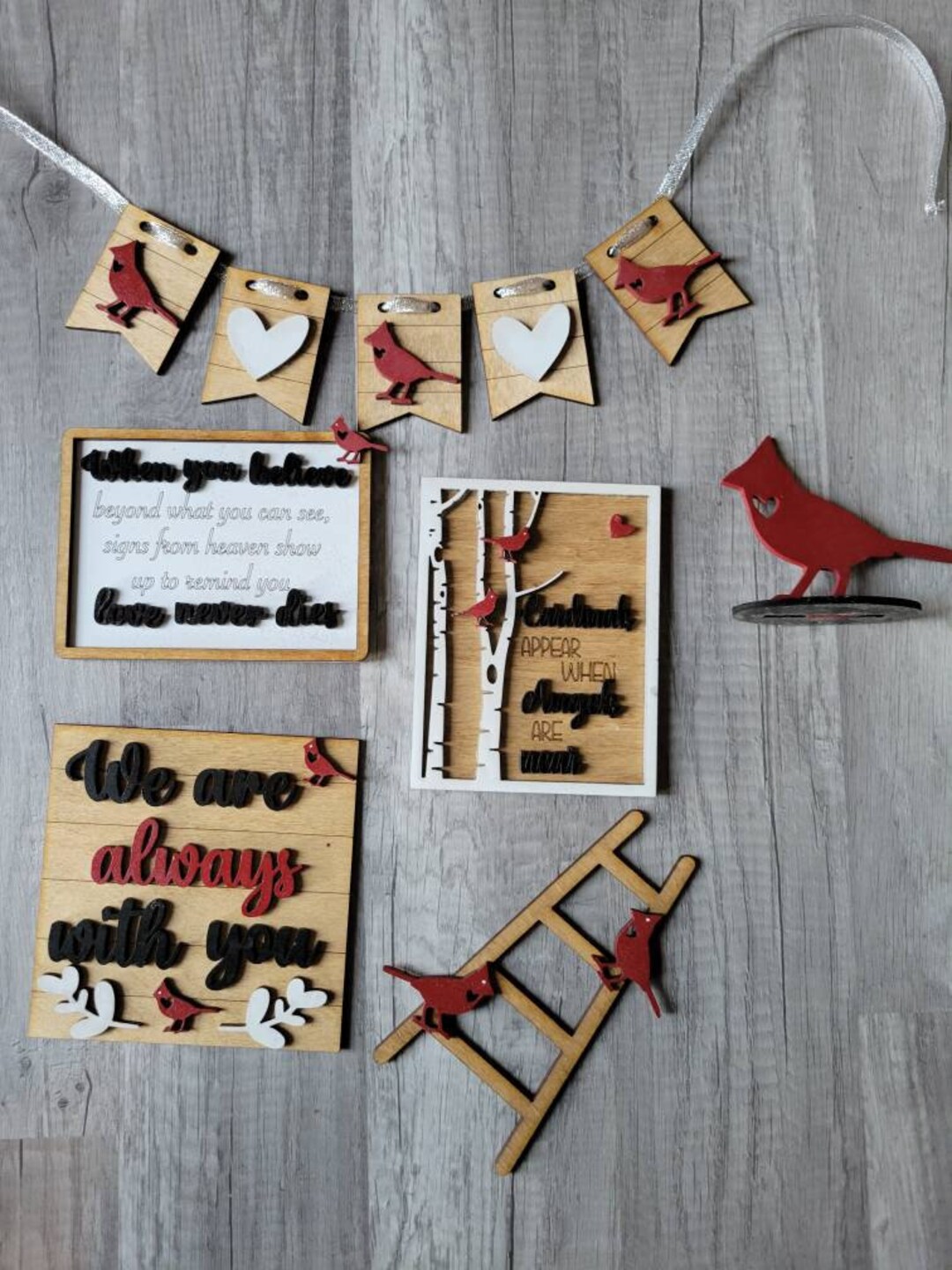 Cardinal Tiered Tray Signs, Angel Tiered Tray, Cardinal Tier Tray Signs ...