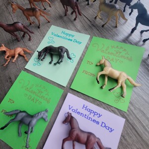 Horse Valentines Set of 4, Horse Valentines, Boy Valentines, Girl ...