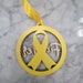 Bone Cancer Fighter Ornament, Cancer Ribbon Survivor Ornament, Sarcoma ...
