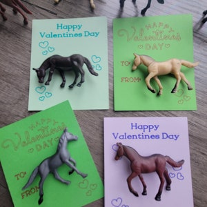 Horse Valentines Set of 4, Horse Valentines, Boy Valentines, Girl ...