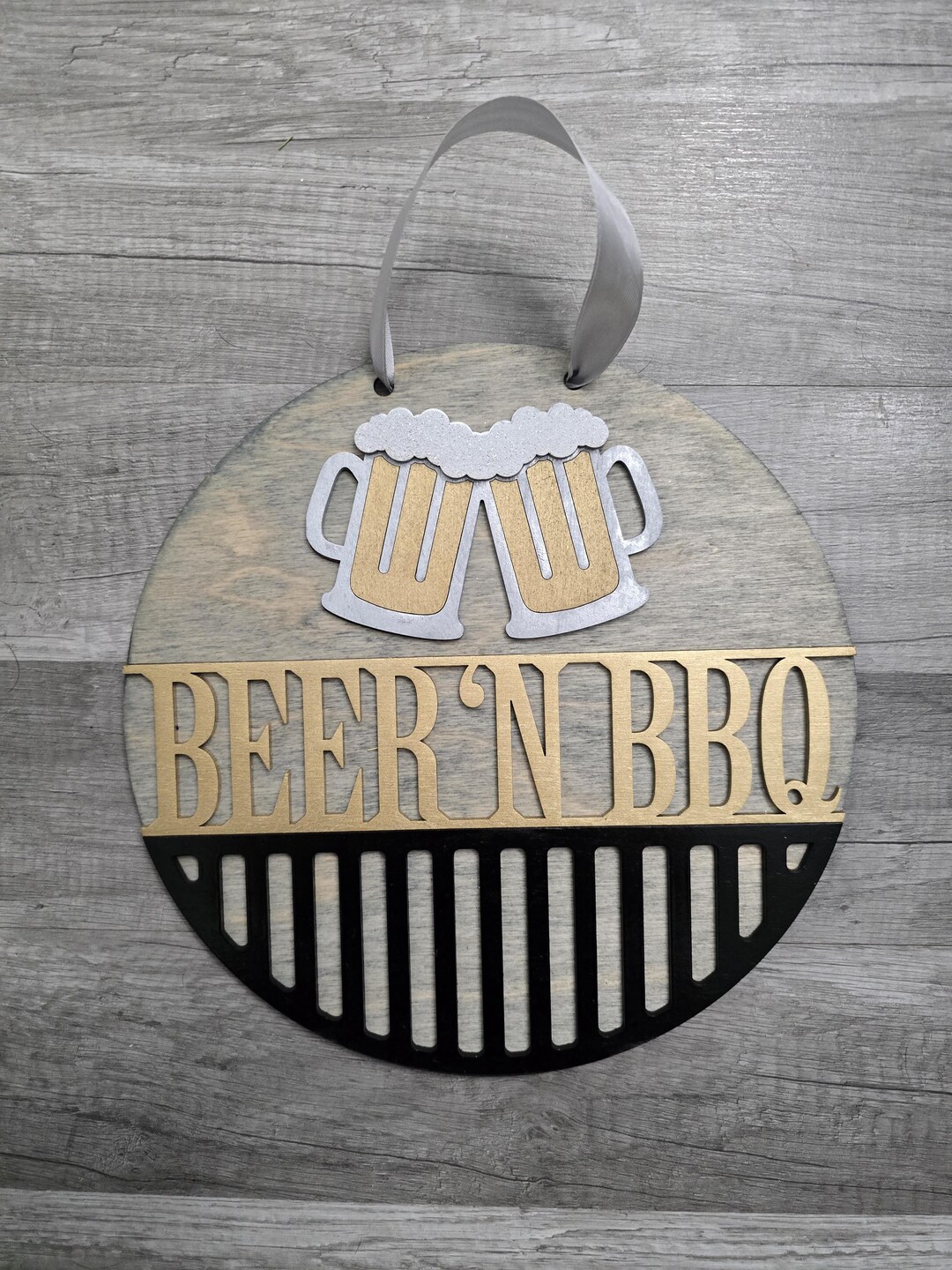 Beer and Bbq Sign, Barbeque Sign, Dad Gift, Mancave Sign, Father's Day ...