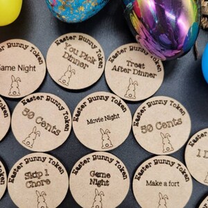 Custom Easter Egg Tokens, Easter Egg Fillers, Easter Egg Hunt, Bunny ...