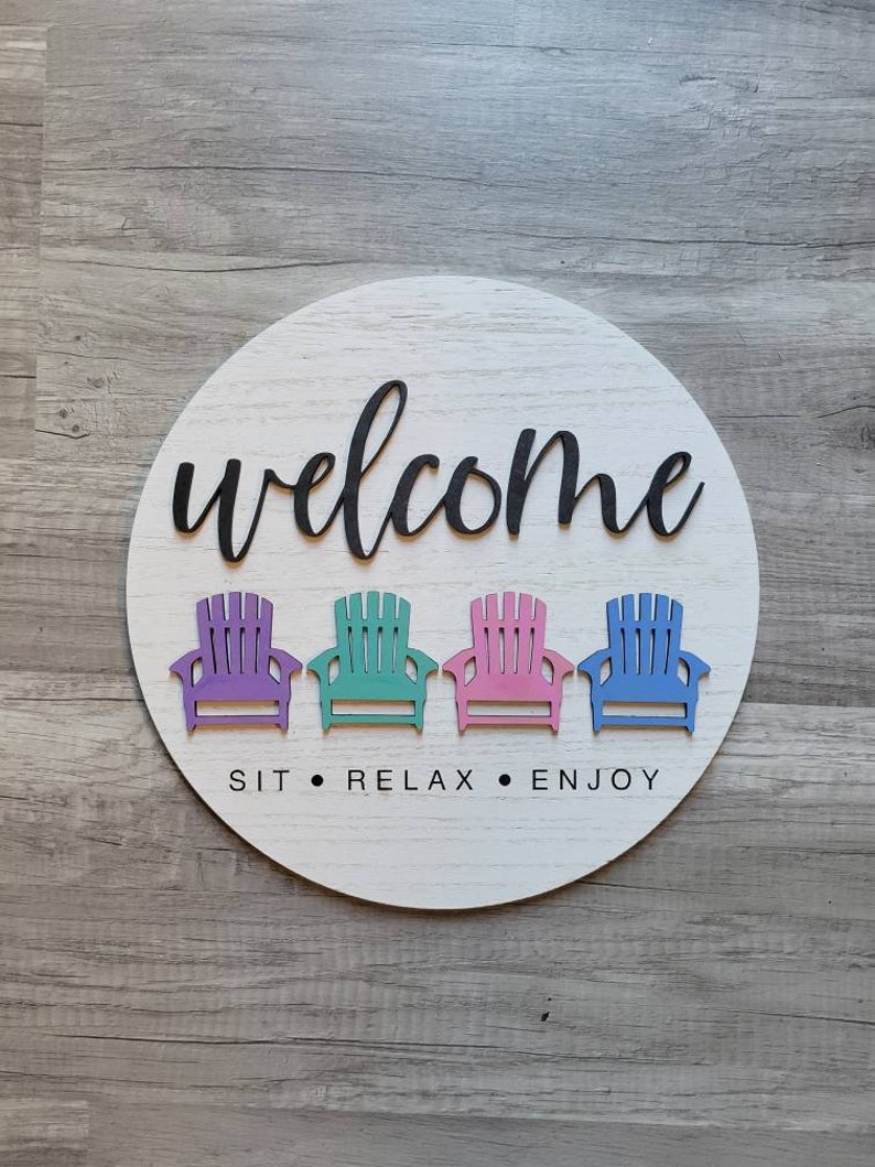 Sit Relax Enjoy Welcome Sign Housewarming Gift Lawn Chair - Etsy