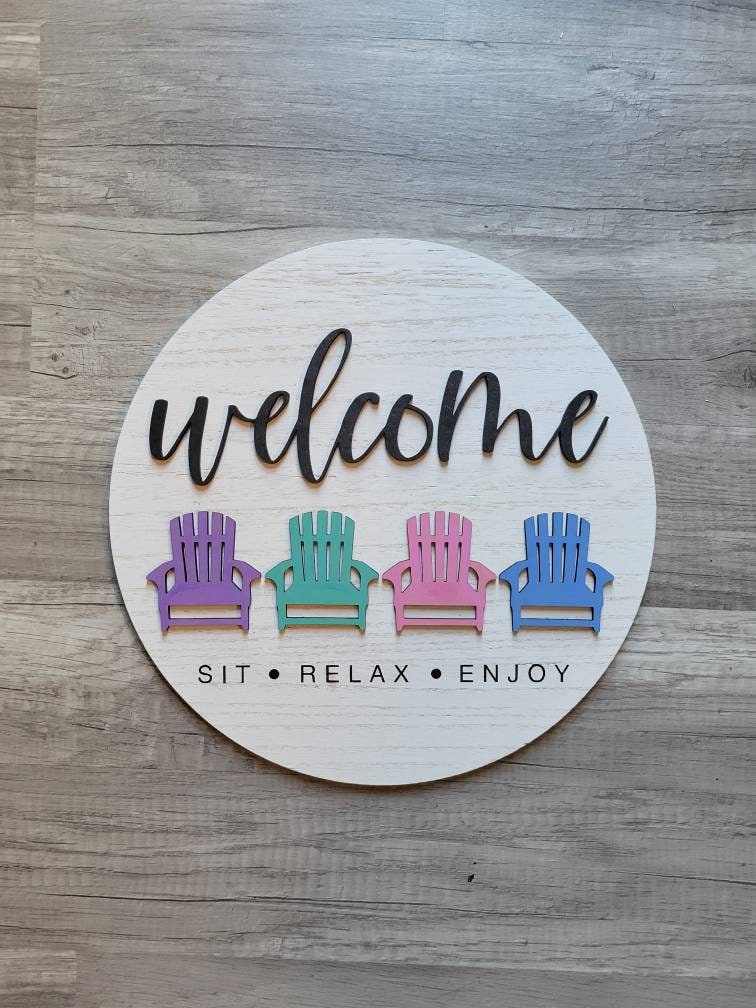 Sit Relax Enjoy Welcome Sign Housewarming Gift Lawn Chair | Etsy