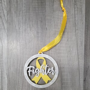 Bone Cancer Fighter Ornament, Cancer Ribbon Survivor Ornament, Sarcoma ...