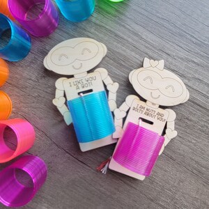 Robot Slinky Valentine Set of 6, Robot Valentines, Kid Valentines, Non ...