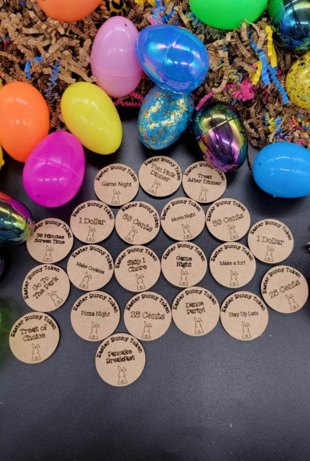 Custom Easter Egg Tokens, Easter Egg Fillers, Easter Egg Hunt, Bunny ...