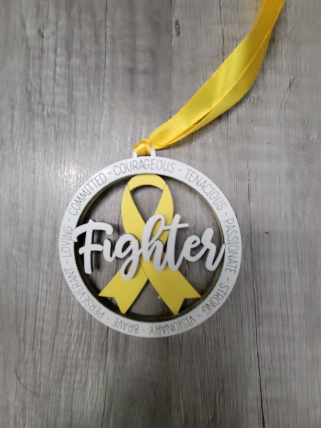 Bone Cancer Fighter Ornament, Cancer Ribbon Survivor Ornament, Sarcoma ...