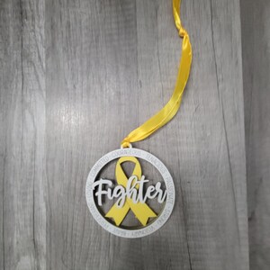 Bone Cancer Fighter Ornament, Cancer Ribbon Survivor Ornament, Sarcoma ...