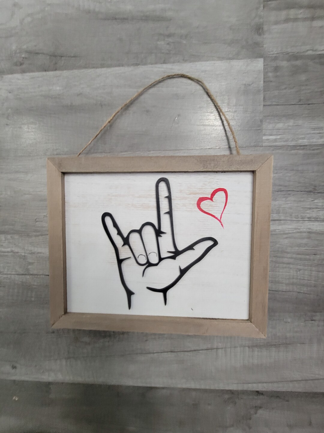 I Love You Sign Language Sign, I Love U Painted Sign, Wood Sign ...