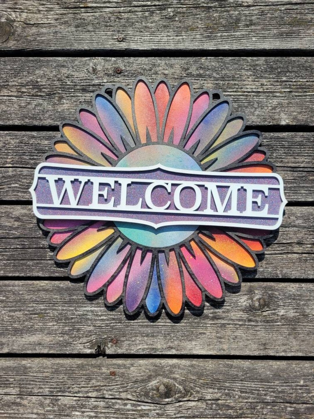 Welcome Daisy Sign, Front Door Welcome Sign, Housewarming Gift, Wood ...