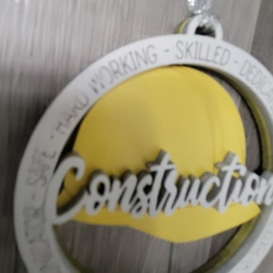 Construction Worker Christmas Ornament, Construction Worker Xmas ...