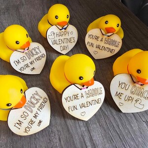 Rubber Ducky Valentine Set of 6, Duck Valentines, Kid Valentines, Non ...