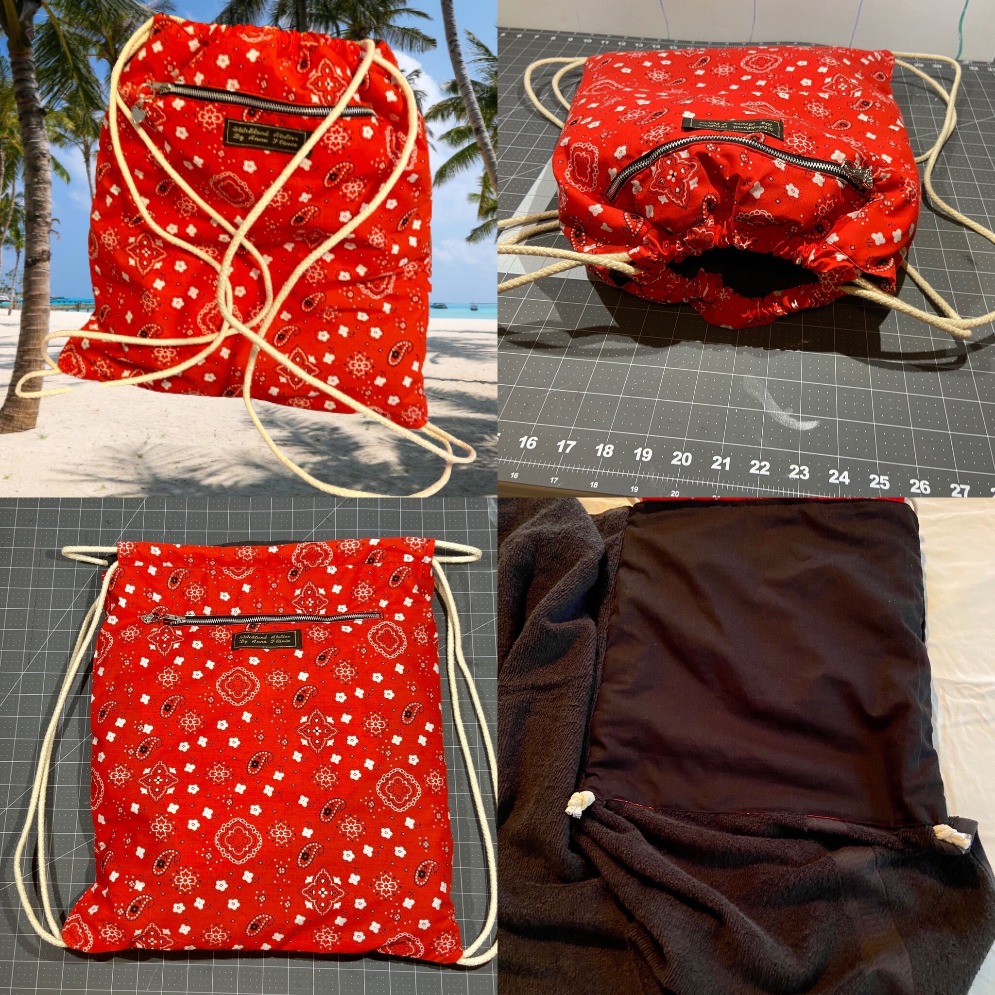 Bath Towel That Turns Into A Beach Bag/ Towel Backpack Bag BANDANA - Etsy