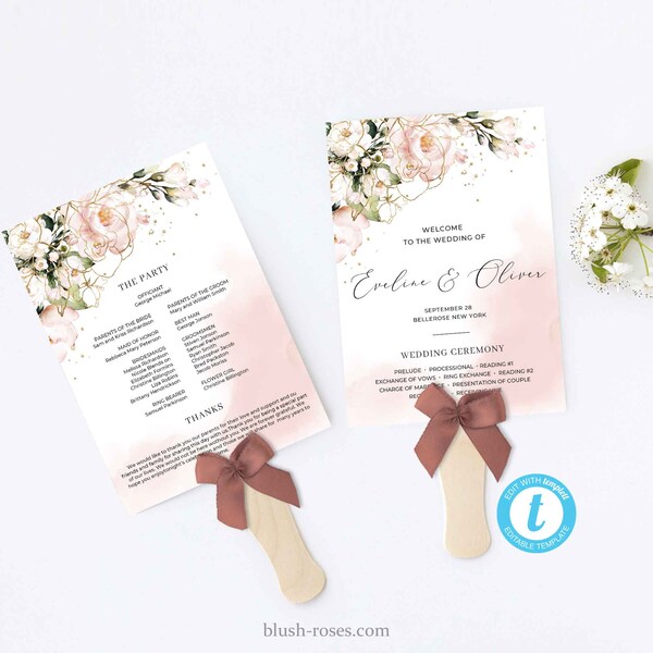 Wedding Fan Template - Etsy