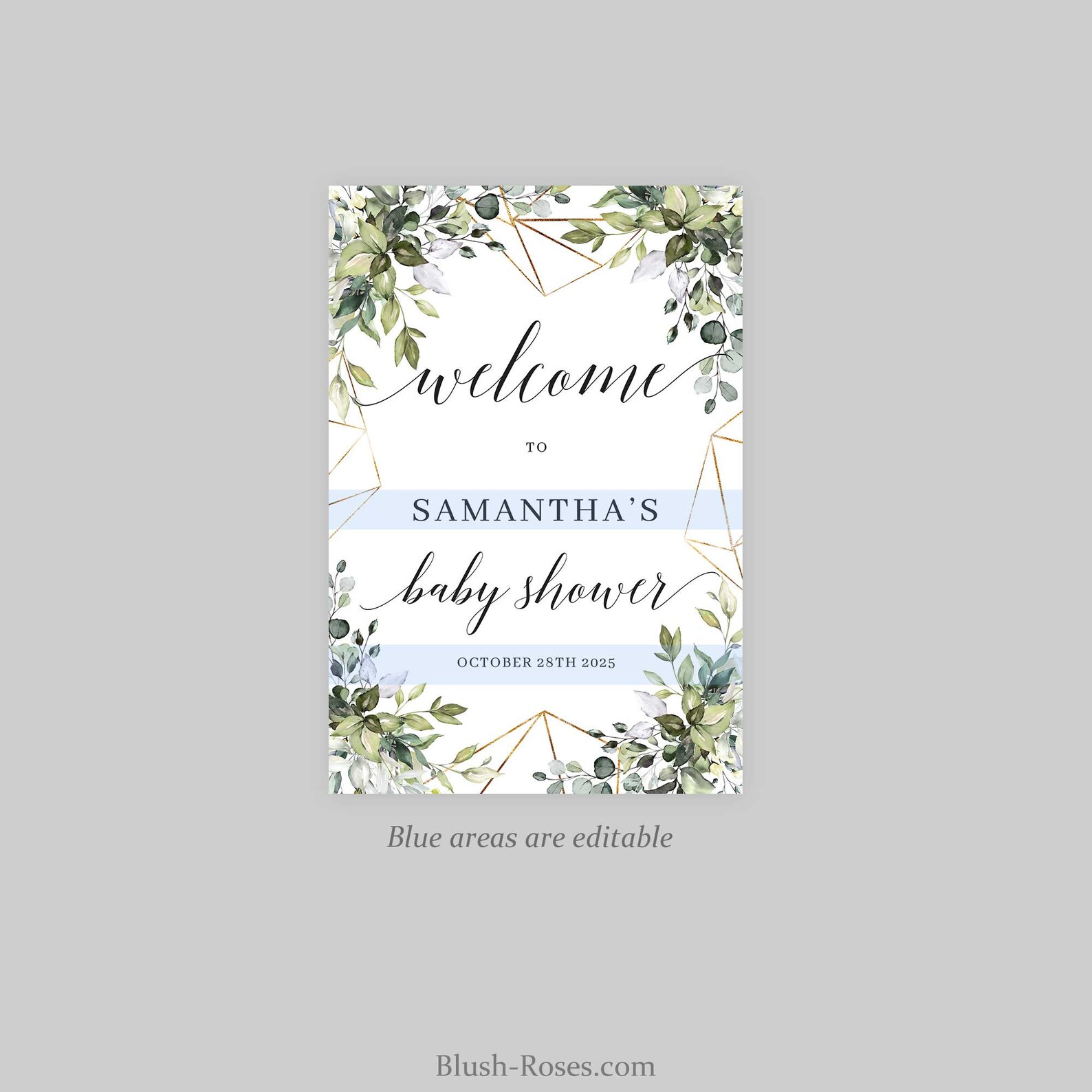 Boho Greenery Baby Shower Welcome Sign Editable Welcome Sign | Etsy