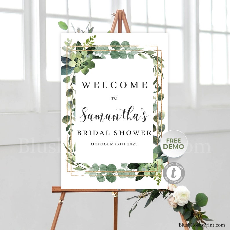 Succulent Bridal Shower Welcome Sign Succulents Flowers - Etsy