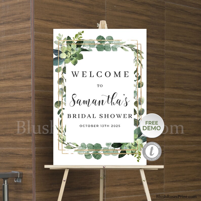 Succulent Bridal Shower Welcome Sign Succulents Flowers - Etsy