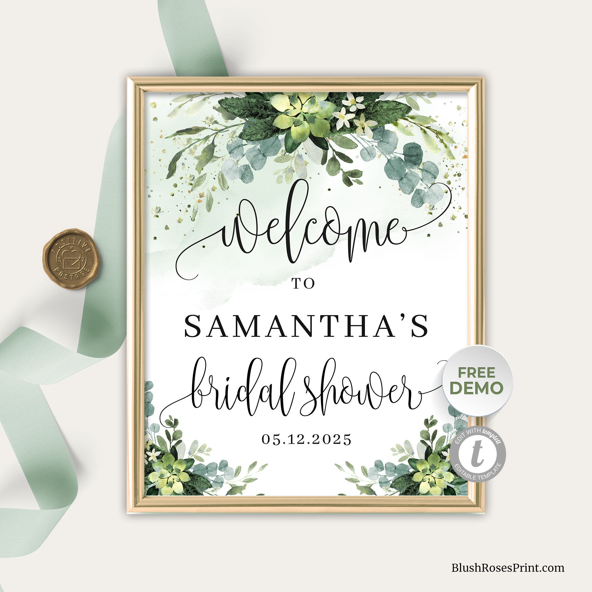 Succulent Welcome Sign Template Edit with TEMPLETT Sign | Etsy