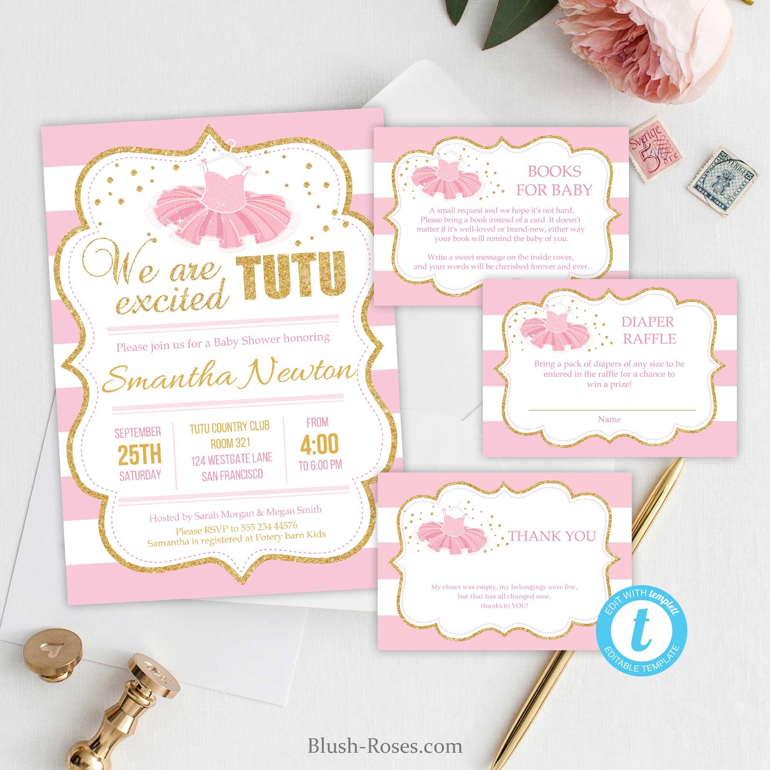 Classic Tutu Excited Baby Shower Invitation Printable - Etsy