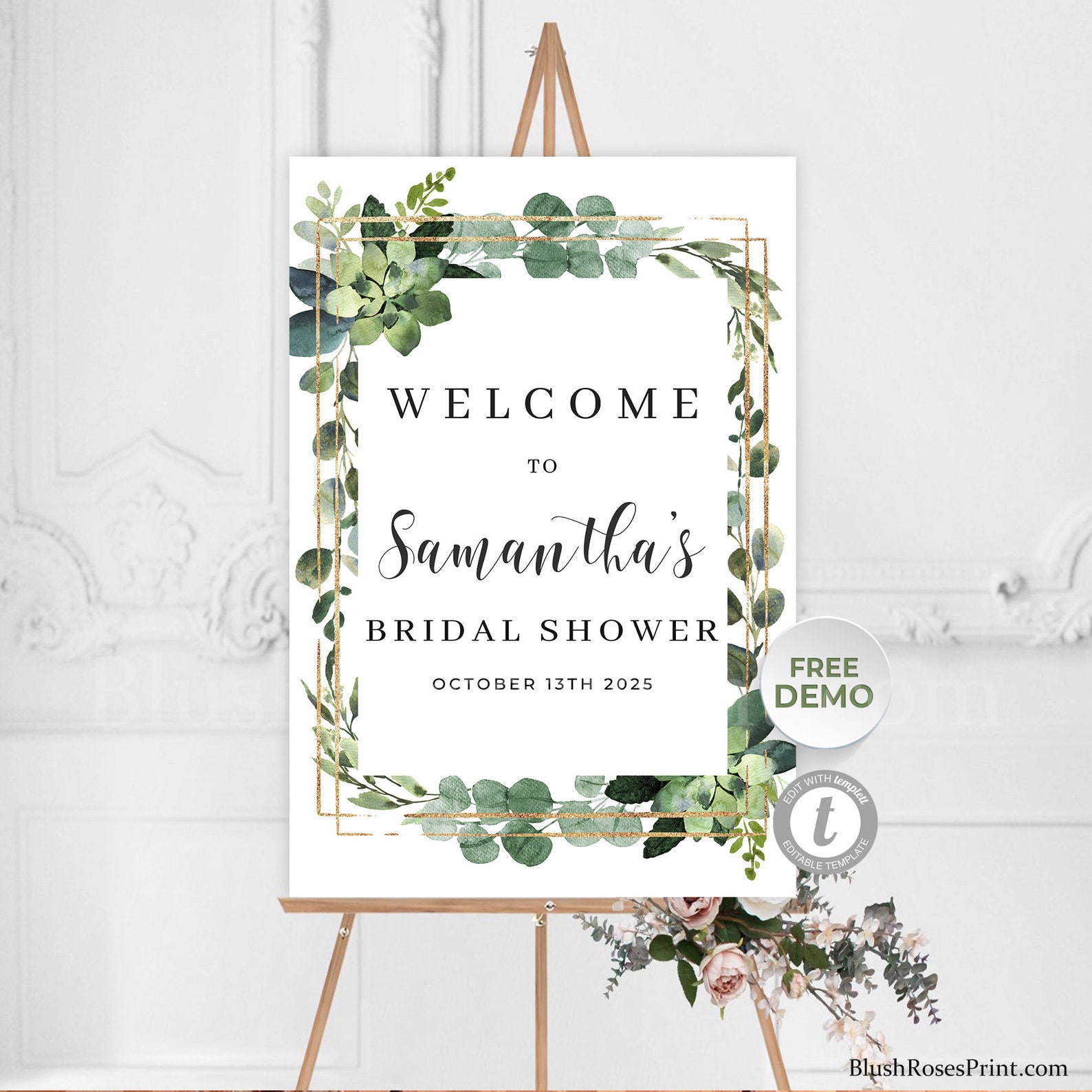 Succulent Bridal Shower Welcome Sign Succulents Flowers - Etsy