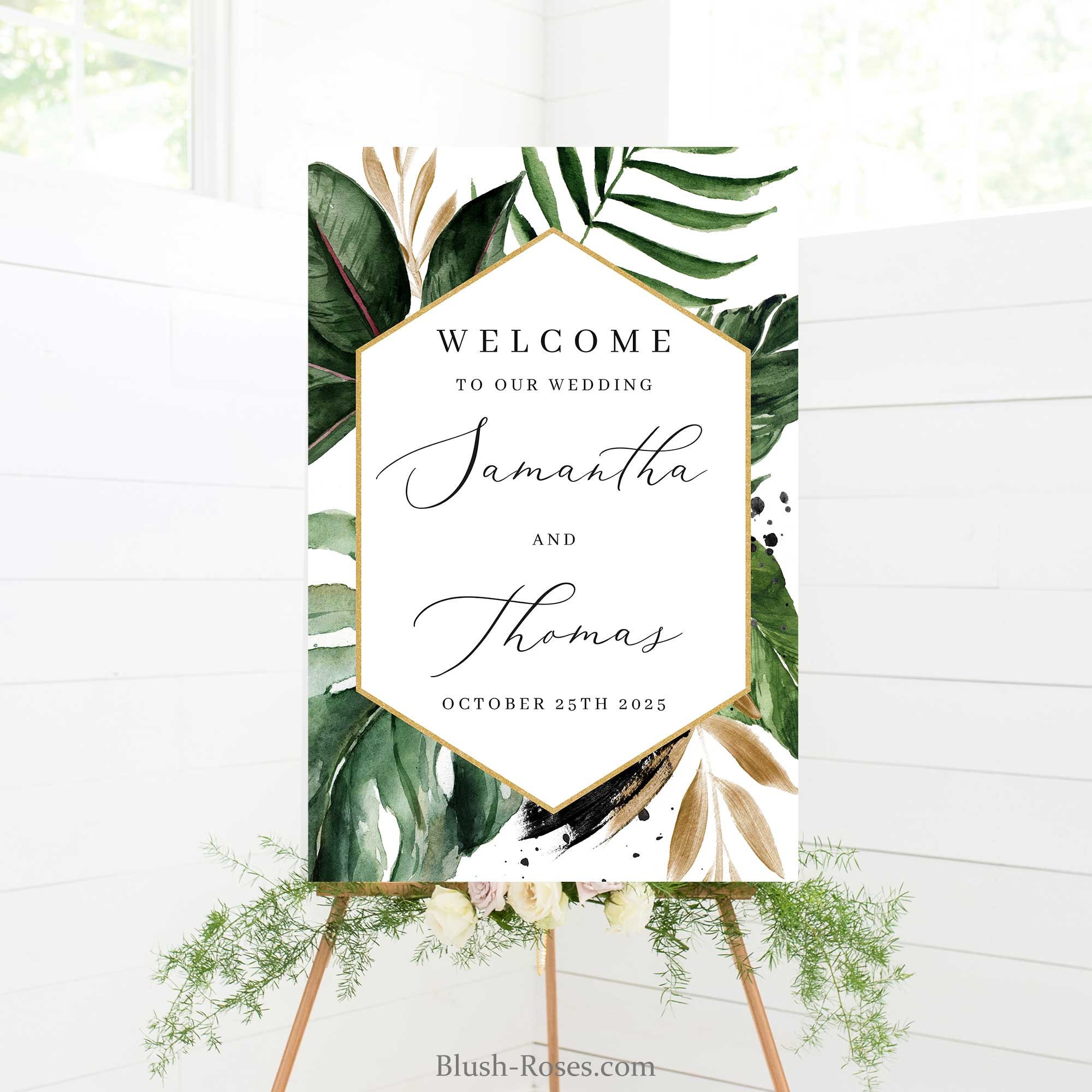 Tropical Wedding Welcome Poster Template Printable Beach | Etsy