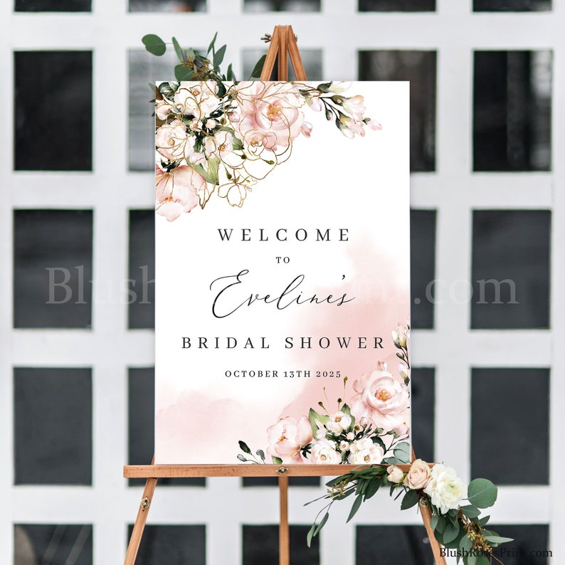 Boho Bridal Shower Welcome Sign Template Fully Editable - Etsy