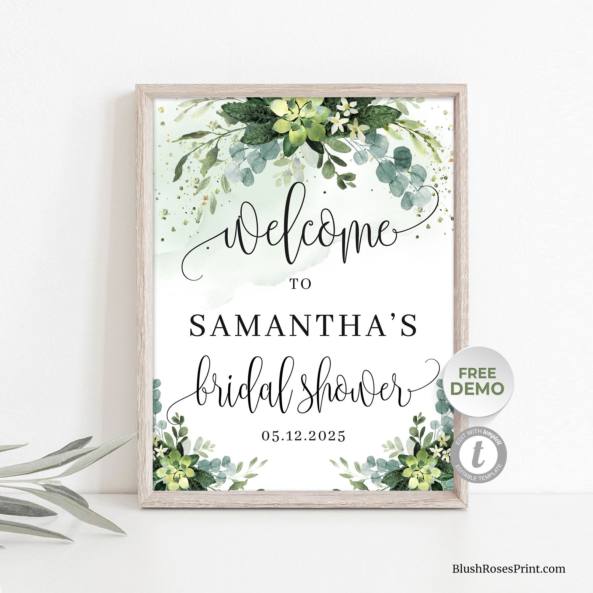 Succulent Welcome Sign Template Edit with TEMPLETT Sign | Etsy